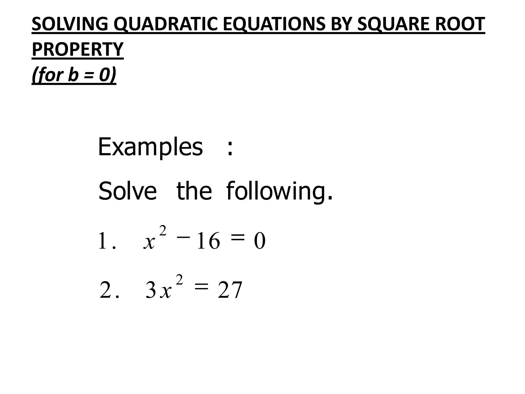 Quadratic equations | PPT