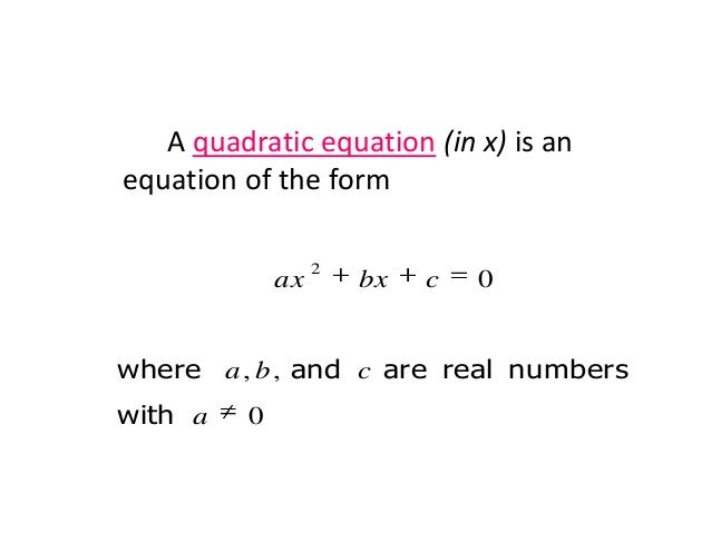 Quadratic equations