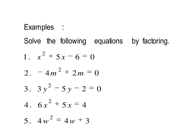 Quadratic equations