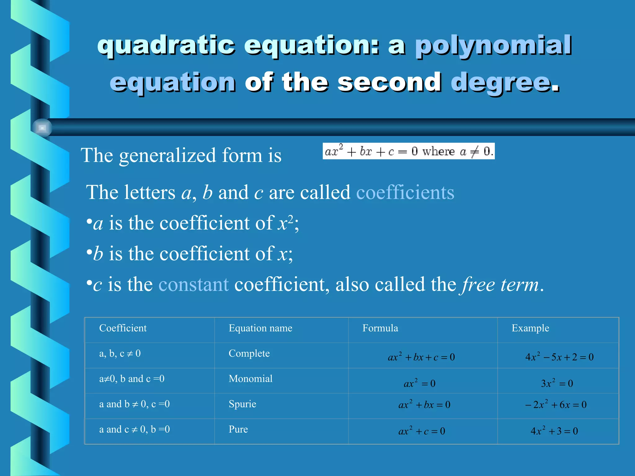 Quadratic equations | PPT