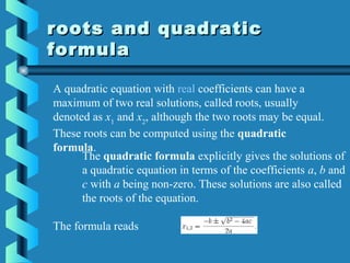 Quadratic equations | PPT