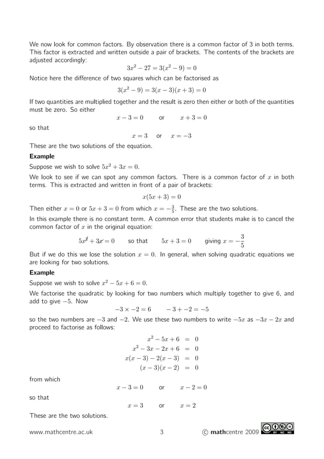 Quadratic Equations | PDF
