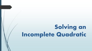 Quadratic equations | PPTX | Physics | Science