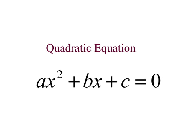 Quadratic equations | PPT