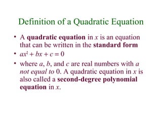 Quadratic equations | PPT