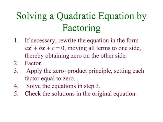 Quadratic equations | PPT