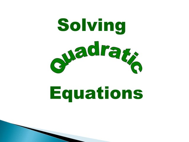 Quadratic equations | PPT