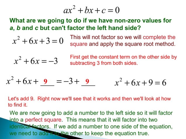 Quadratic equations | PPT