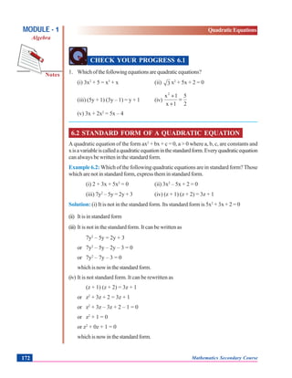 Quadratic equations / Alge | PDF
