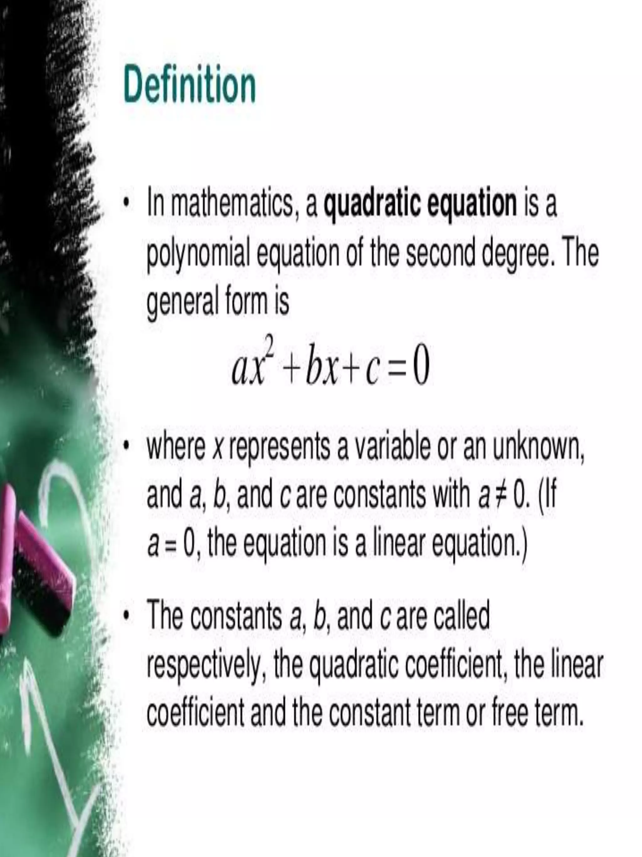 Quadratic equations | PPTX