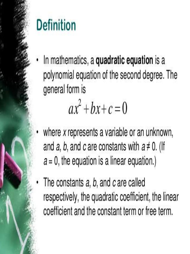 Quadratic equations | PPTX