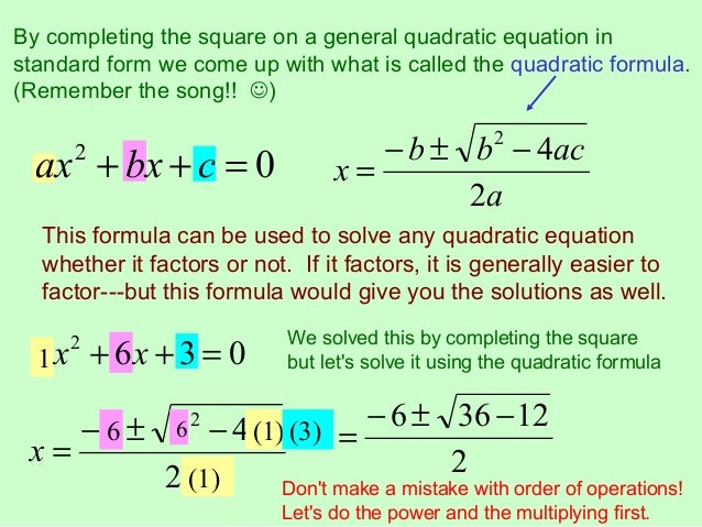 Quadratic equations