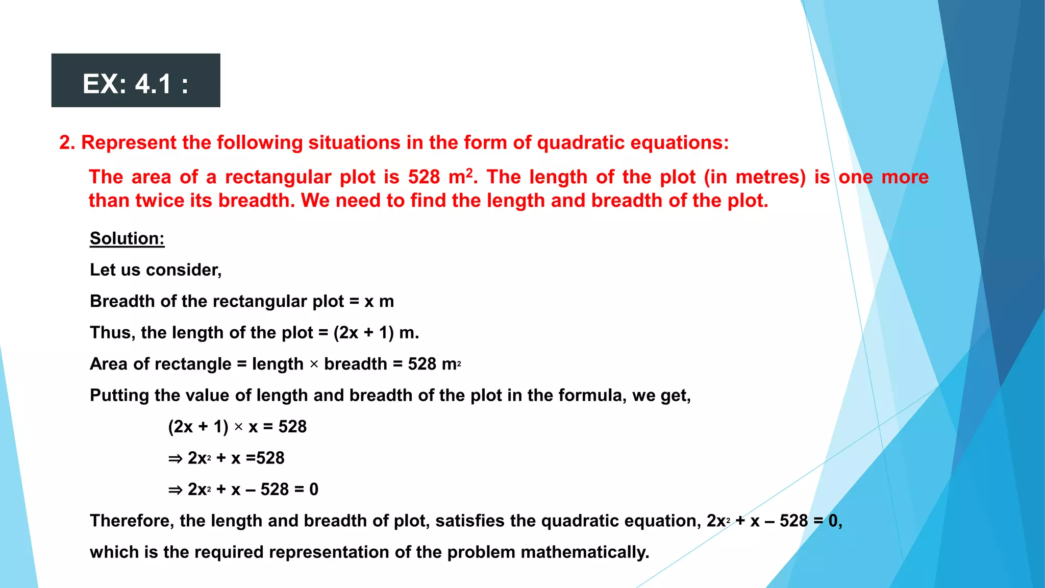 Quadratic equations class 10 | PPTX