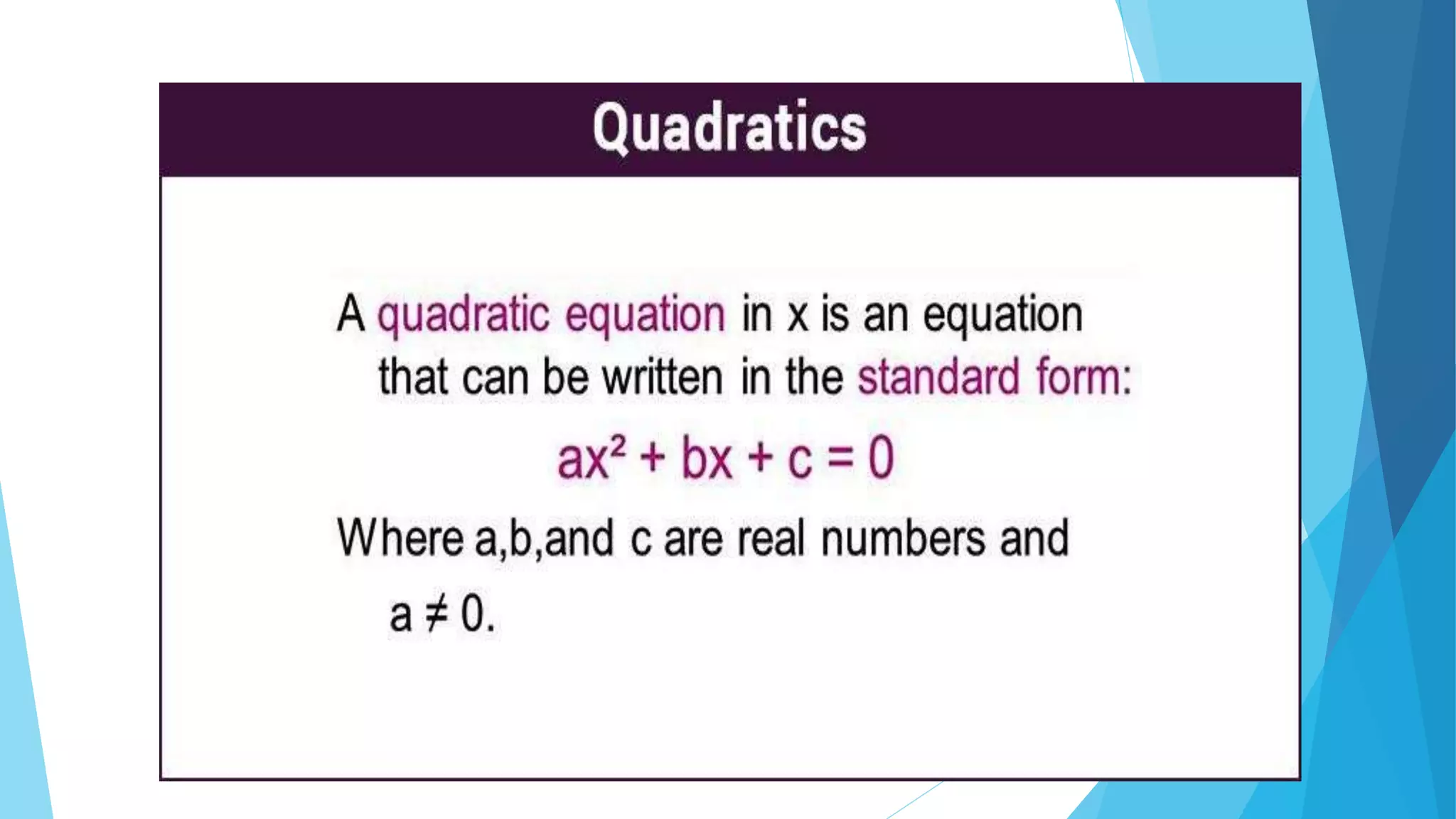 Quadratic equations class 10 | PPTX