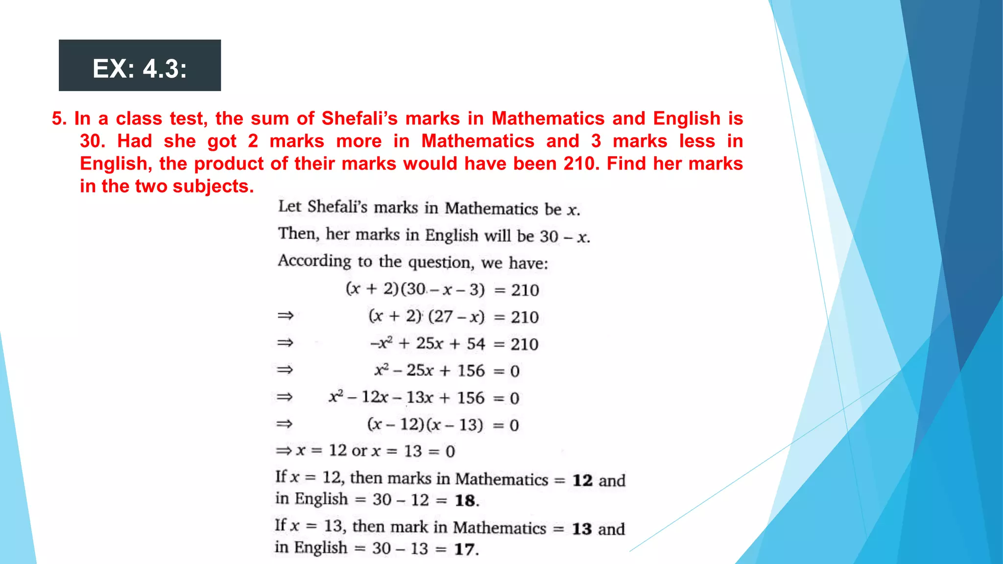 Quadratic equations class 10 | PPTX