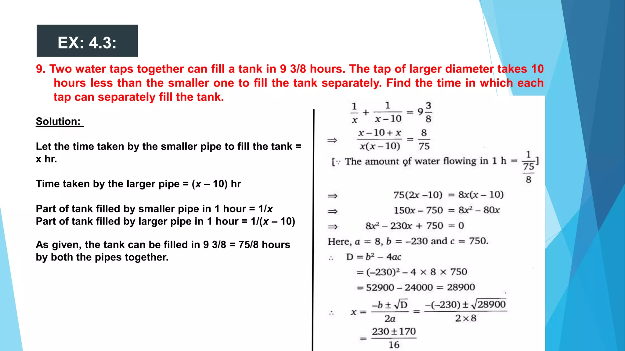 Quadratic equations class 10 | PPTX