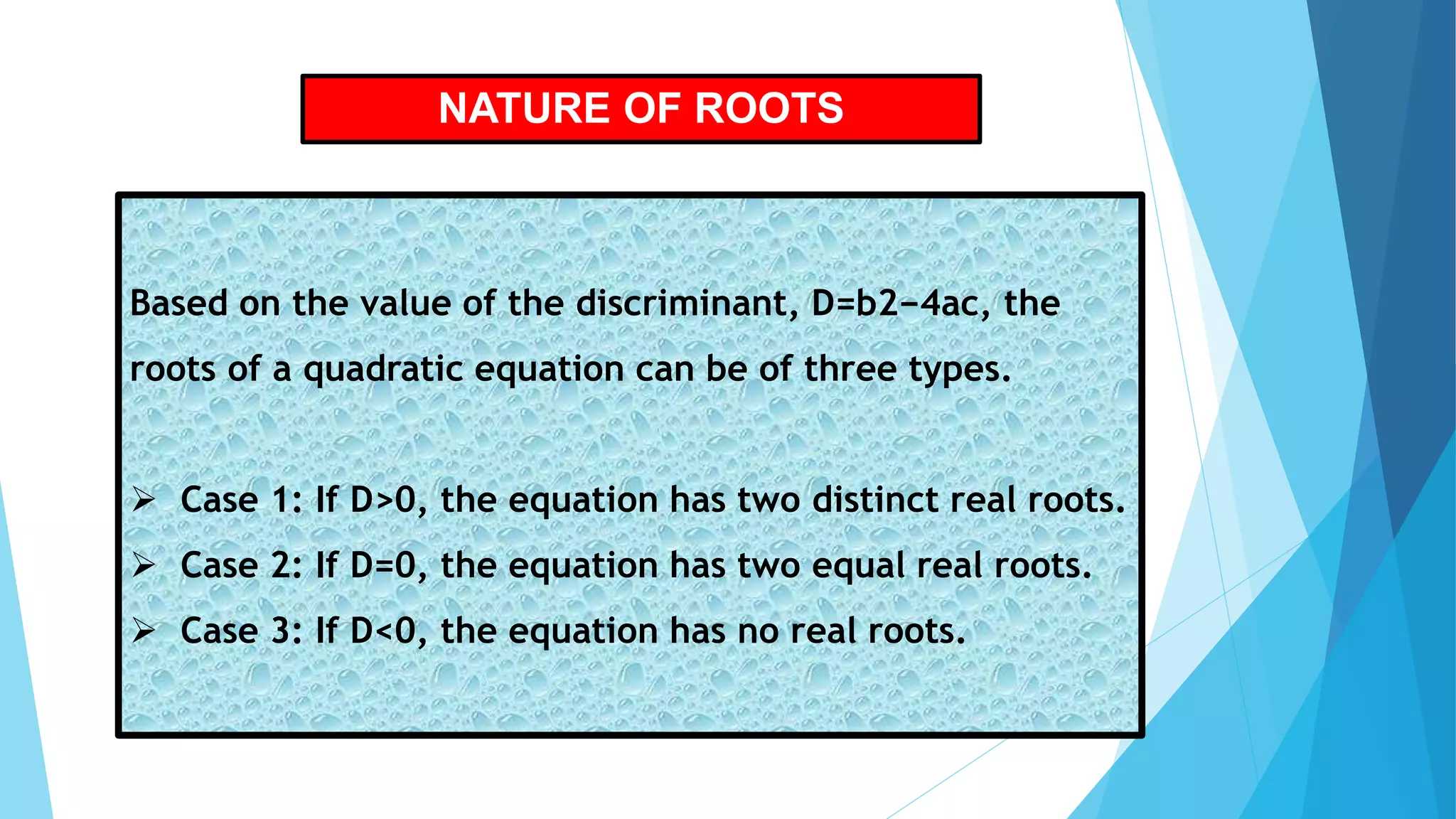 Quadratic equations class 10 | PPTX
