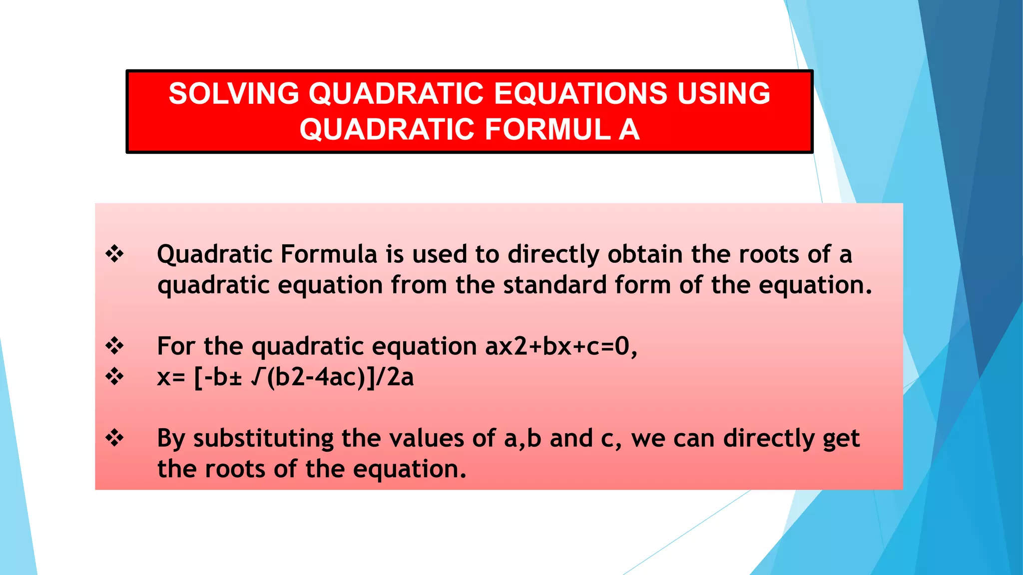Quadratic equations class 10 | PPTX