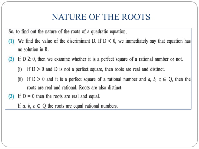 QUADRATIC EQUATION CLASS X MODULE 1 | PPT