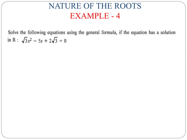 QUADRATIC EQUATION CLASS X MODULE 1 | PPT