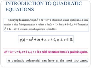 QUADRATIC EQUATION CLASS X MODULE 1 | PDF