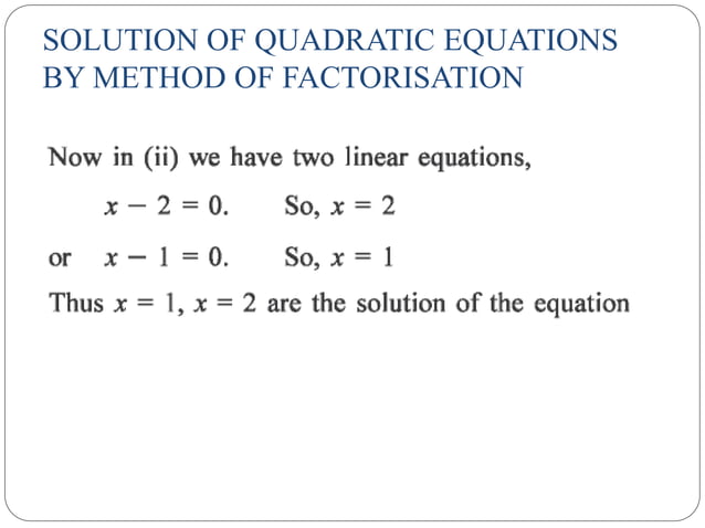 QUADRATIC EQUATION CLASS X MODULE 1 | PPT
