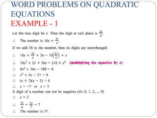 QUADRATIC EQUATIONS CLASS X MODULE 2 | PDF