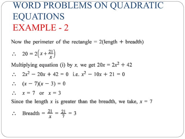 QUADRATIC EQUATIONS CLASS X MODULE 2 | PDF