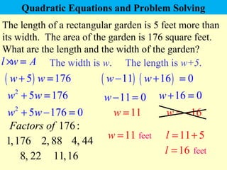 Quadratic equations that factorise | PPT