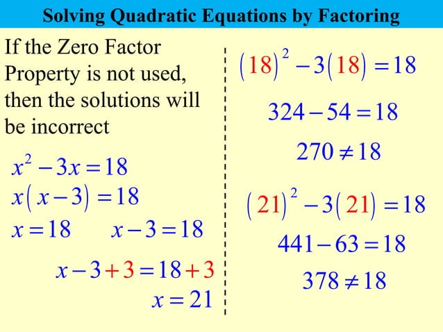 Quadratic equations that factorise | PPT