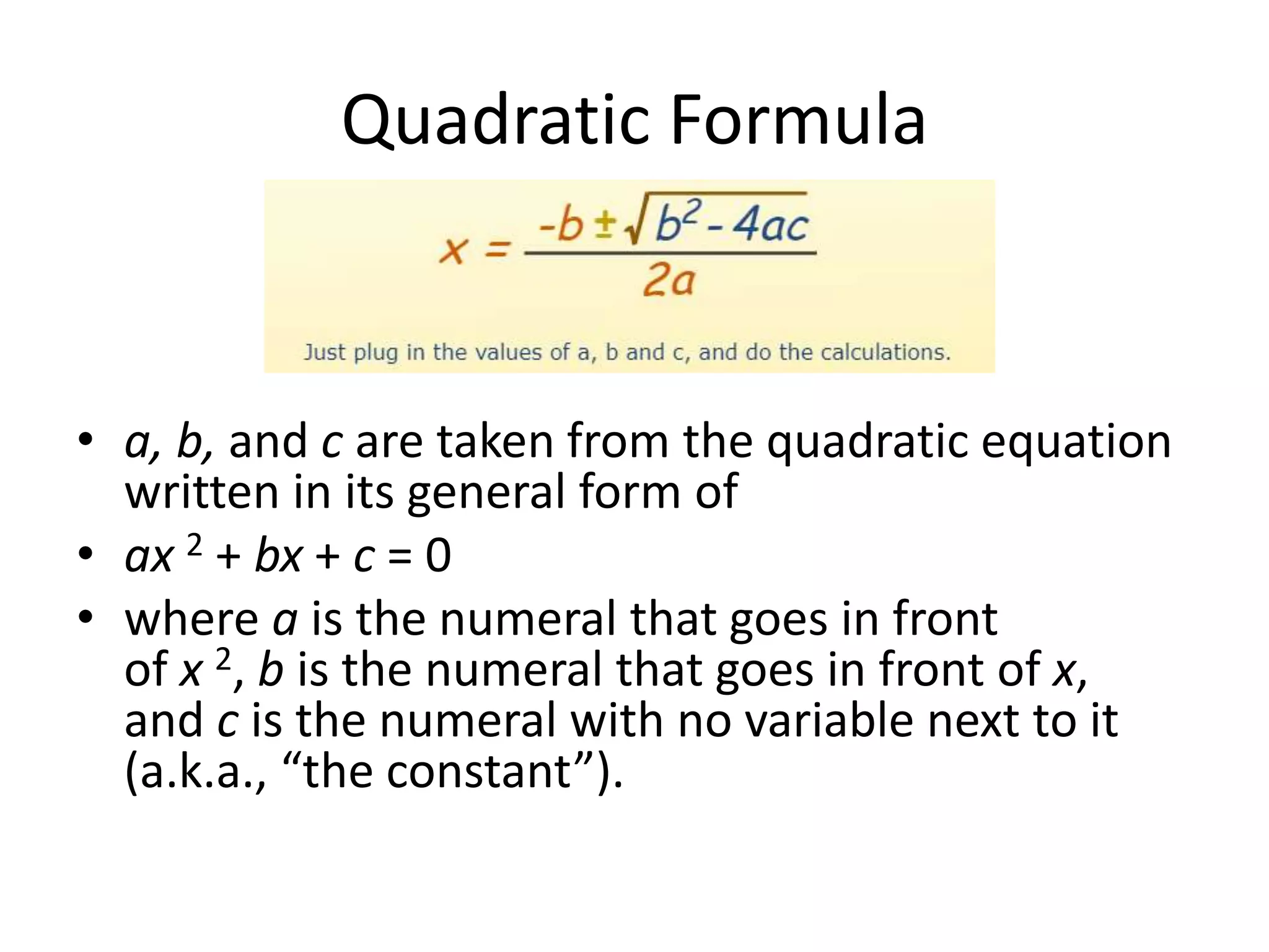 QUADRATIC EQUATIONS- PHARMACEUTICAL MATHEMATICS - 414.pptx