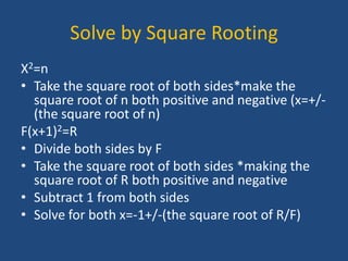 Quadratic equations1 | PPTX
