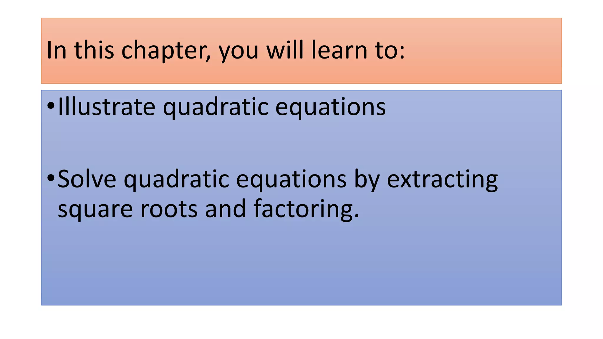 Quadratic equations and function | PPTX
