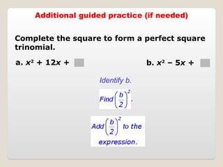 QUADRATIC EQUATIONS INVOLVING COMPLETING THE SQUARE.ppt