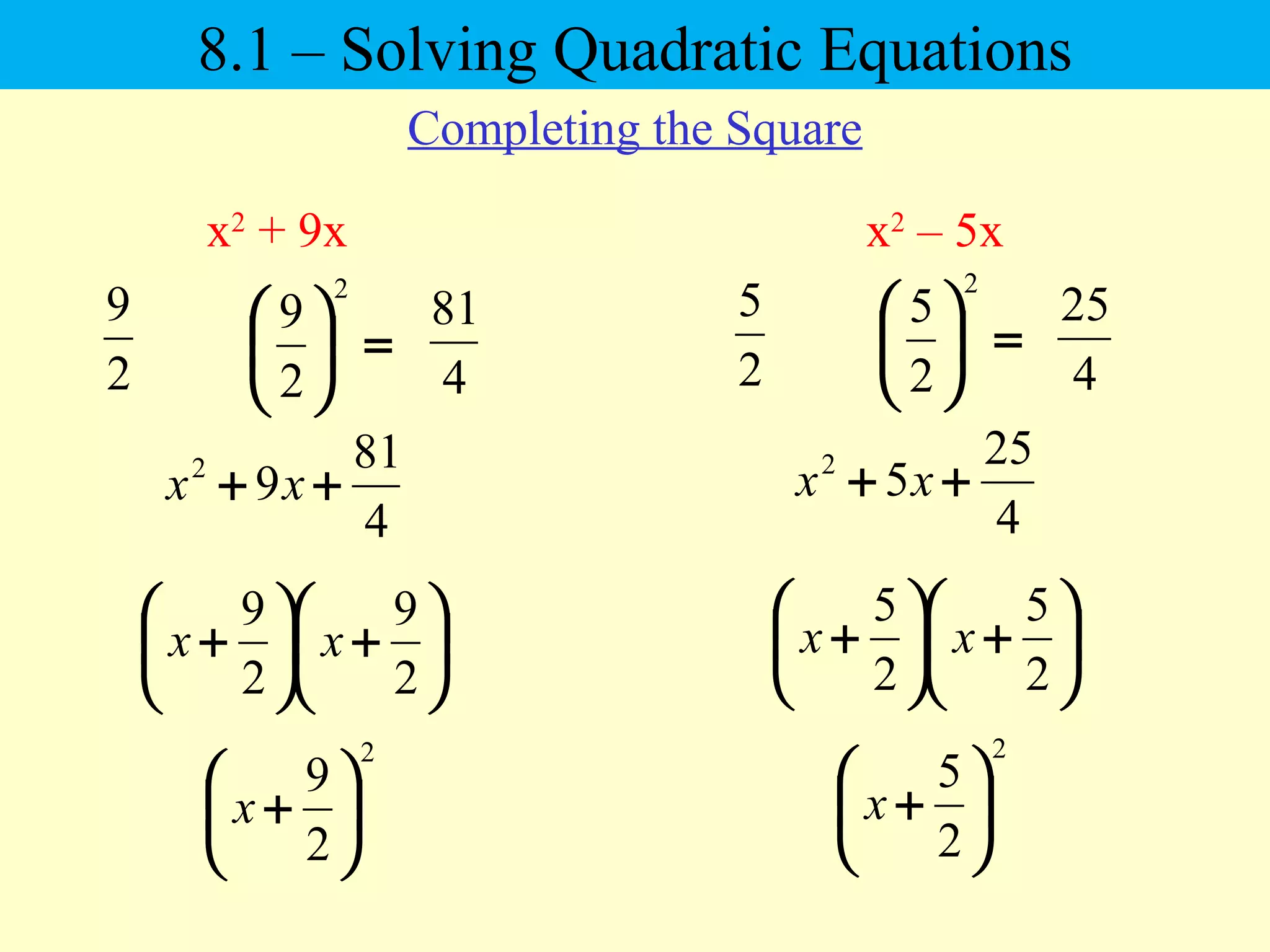 Quadratic equations ppt | PPT