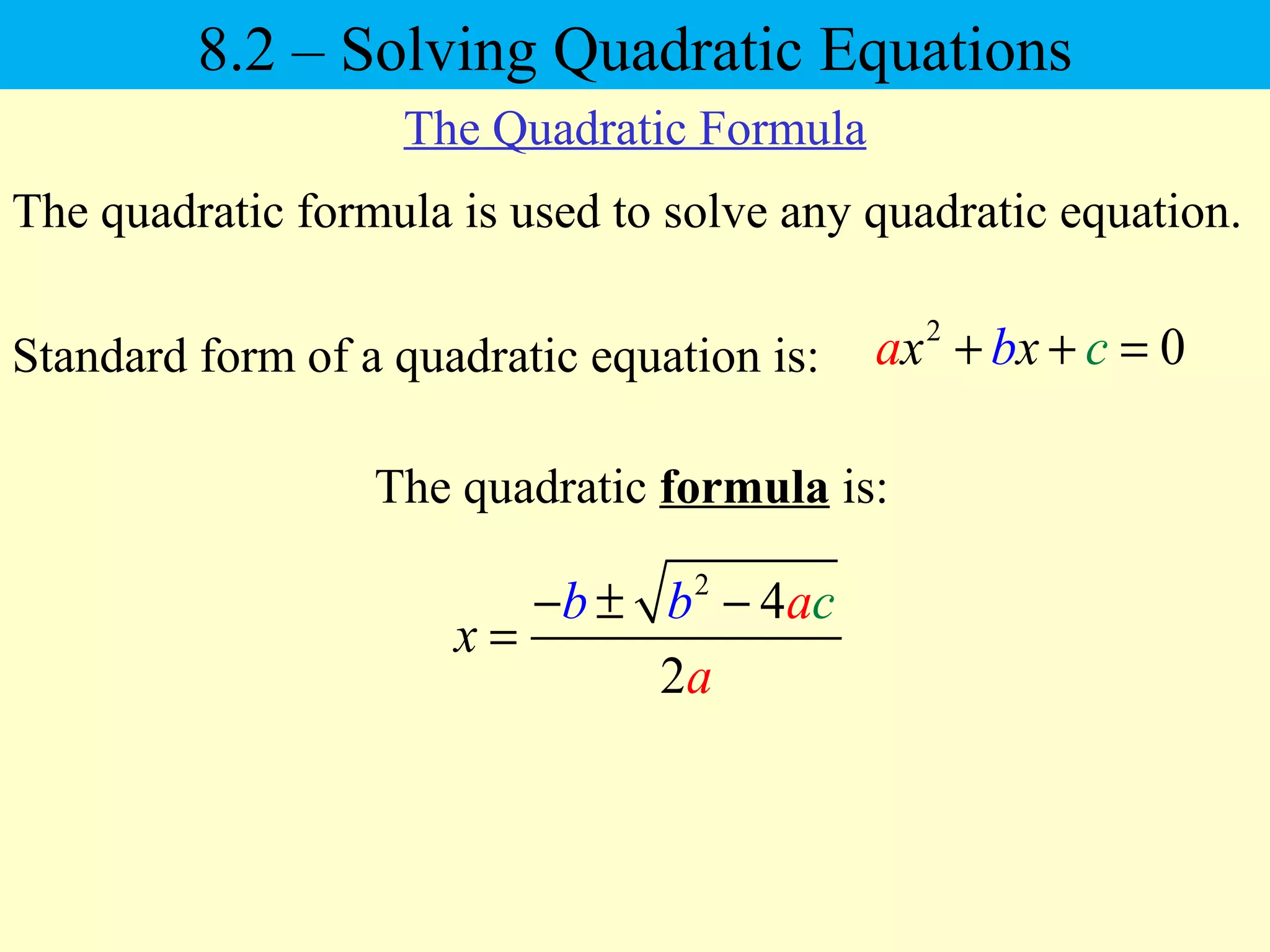 Quadratic equations ppt | PPT