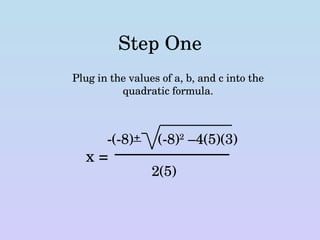 Quadratic Equations (Quadratic Formula) Using PowerPoint | PPT