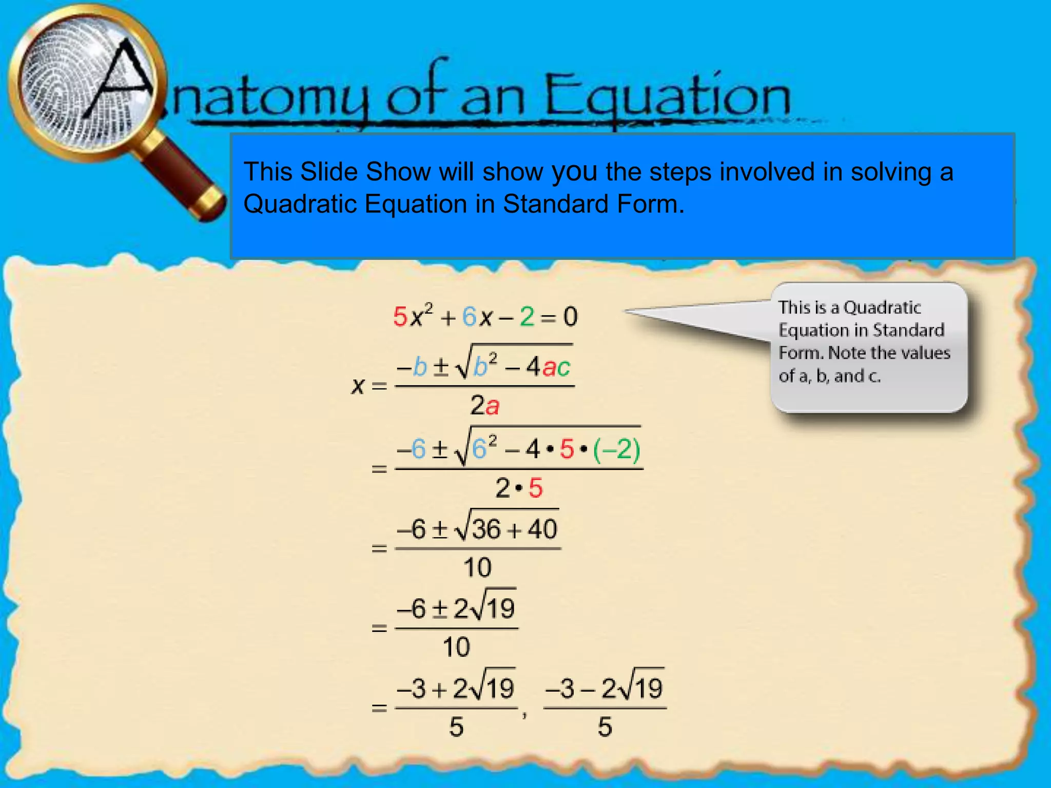 Quadratic equationsrealroots2 | PPT