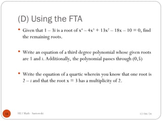 QUADRATIC EQUATION USING COMPLEX NUMBERS.ppt