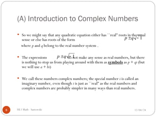 QUADRATIC EQUATION USING COMPLEX NUMBERS.ppt