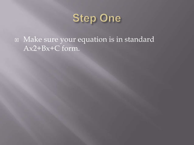 The Quadratic formula | PPT