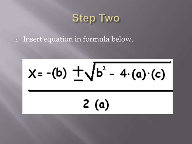 The Quadratic formula | PPT