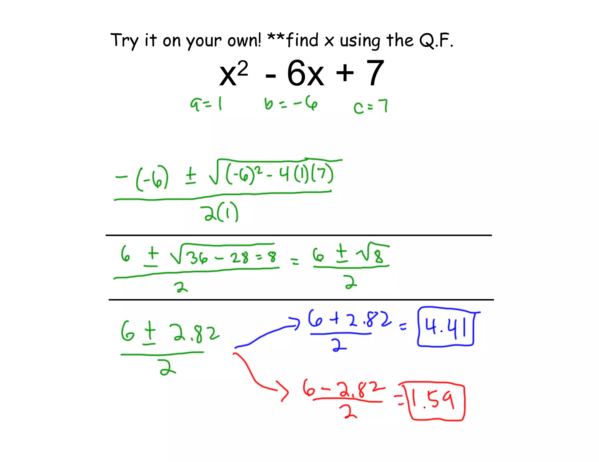 Quadratic formula | PPT