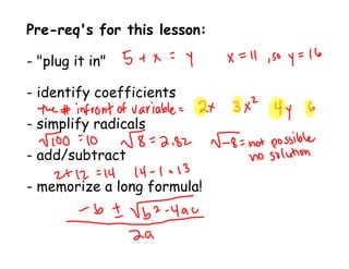 Quadratic formula | PPT