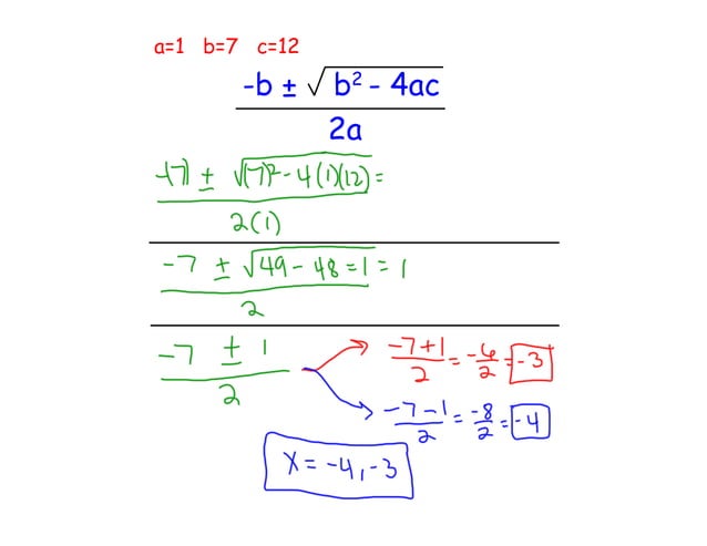 Quadratic formula | PPT
