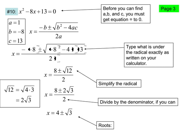 Quadratic Formula | PPT