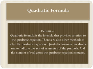Quadratic formula | PDF | Physics | Science