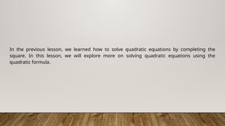 Quadratic formula2025 power point presentation | PPTX