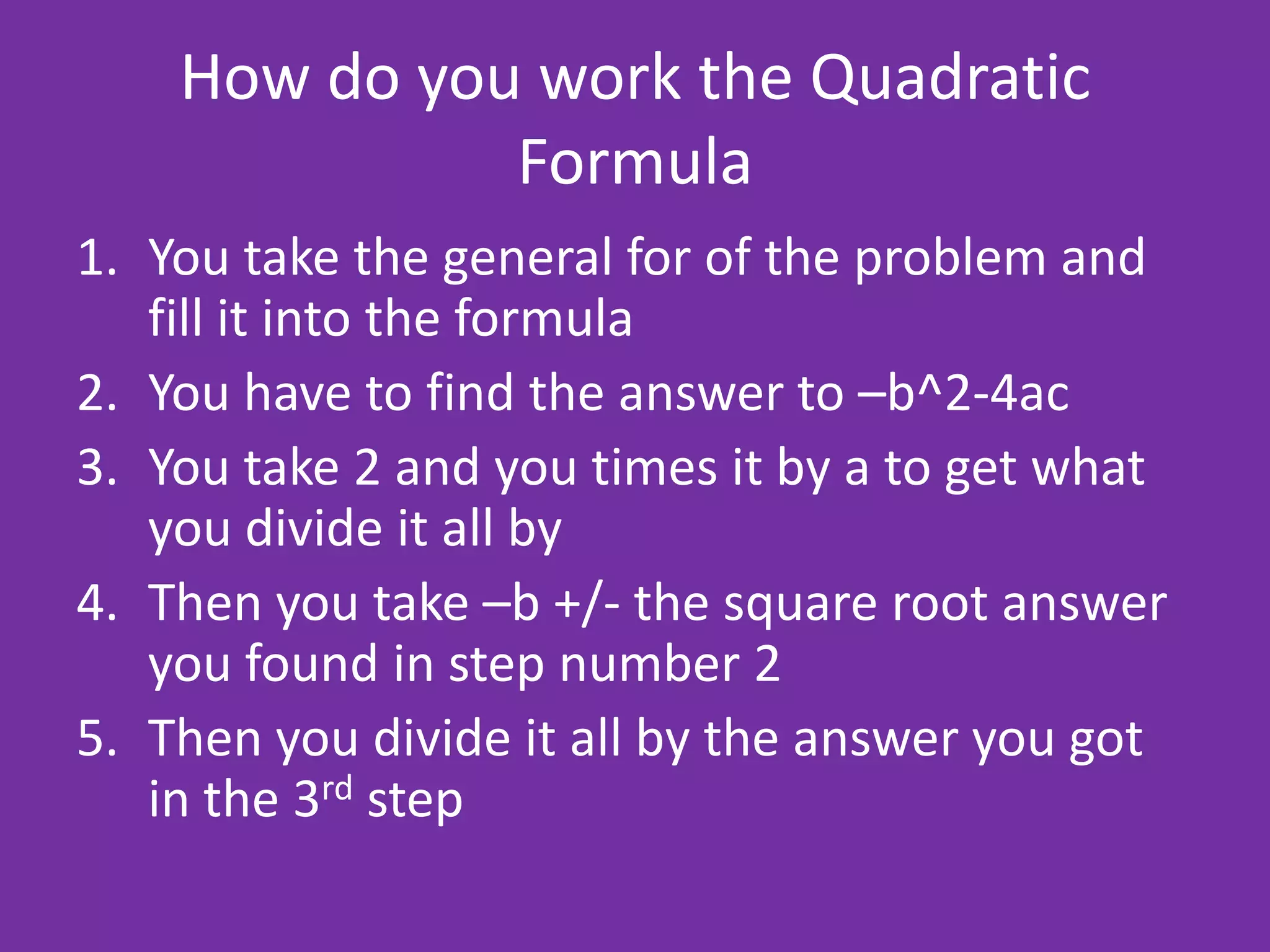 Quadratic formula powerpoint | PPT