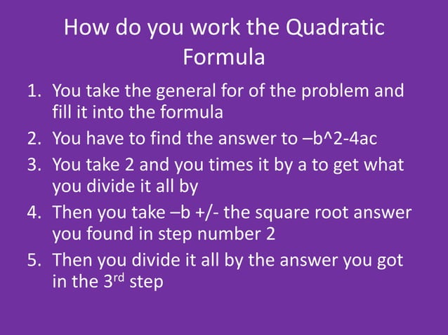 Quadratic formula powerpoint | PPT